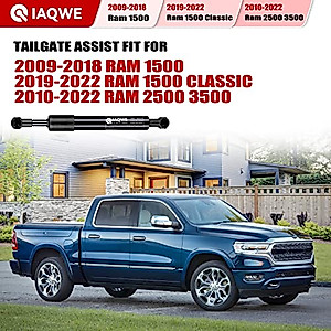 Truck Tailgate Assist Shock 43301 Compatible with 2009-2018 Dodge Ram 1500, 2010-2022 Dodge Ram 2500/3500, 2019-2022 Dodge Ram 1500 Classic