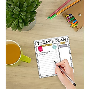 Carson Dellosa 5.75" x 6.25" Today's Plan To Do List Notepad, 50 Sheet Lined Paper Daily Planner Notepad, Daily Checklist, Teacher Daily To Do List, Productivity Task Planner