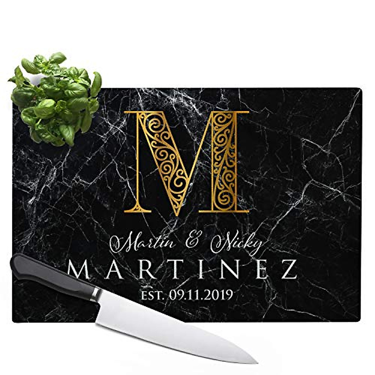 Personalized Cutting Board - 12 Designs, Glass Cutting Board - Wedding Gifts for Couples, Housewarming Gifts, Gift for Parents and Grandma, Kitchen Sign - Large Rectangle