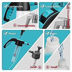 Itisll Manual Garden Sprayer Hand Lawn Pressure Pump Sprayer Safety Valve Adjustable Brass Nozzle with Extended Spray Wand, Durable Polyethylene Rod 0.5 Gal