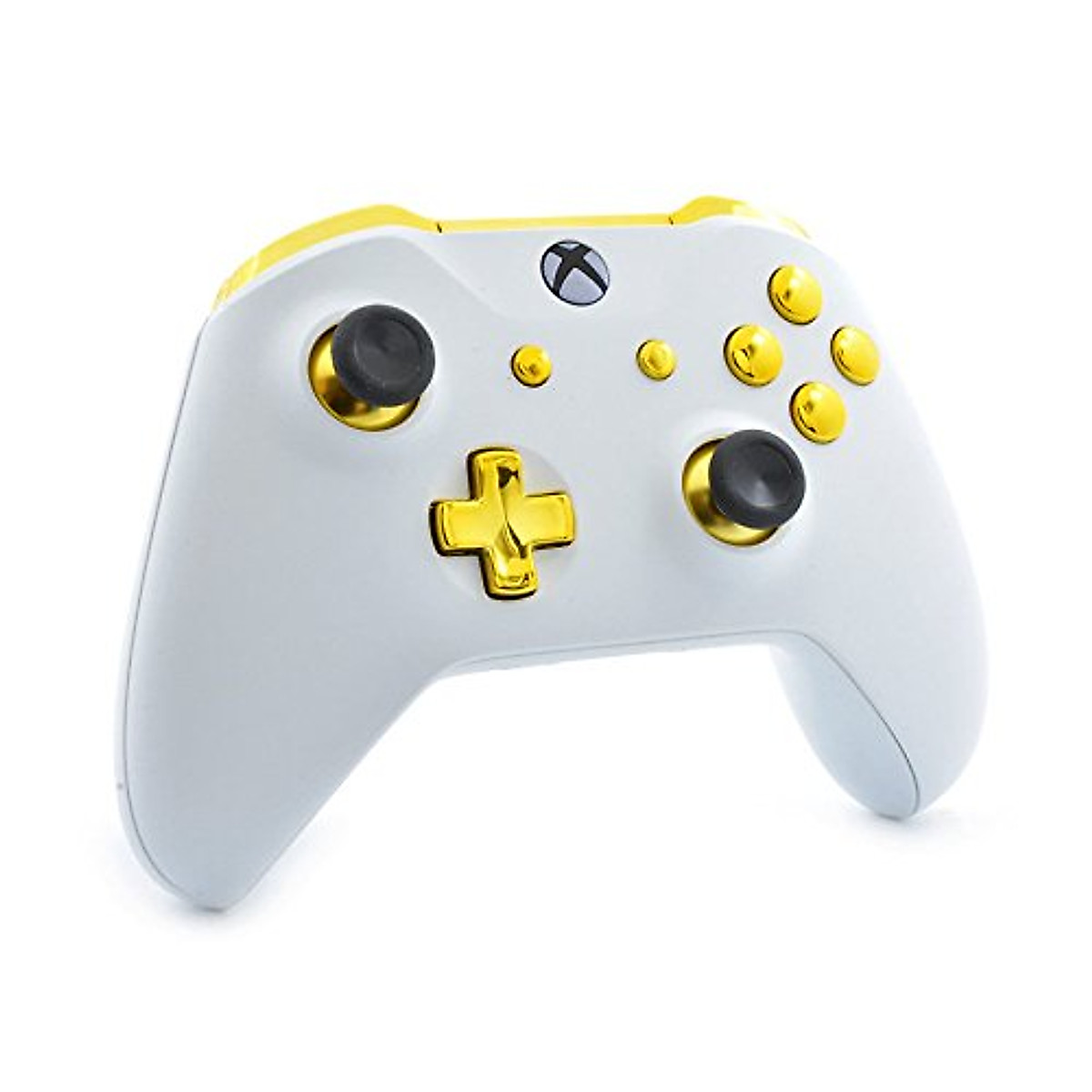 "White/Gold" UN-MODDED Custom Controller compatible with Xbox One S/X Unique Design (with 3.5 jack)