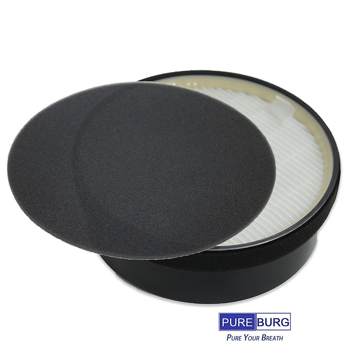 PUREBURG KJ65F-A1 Replacement True HEPA filter Compatible with GENIANI G-2000-FL and TCL CISNO iHome KJ65F-A1 KJ65F-A2 Air Purifiers, 2-Pack