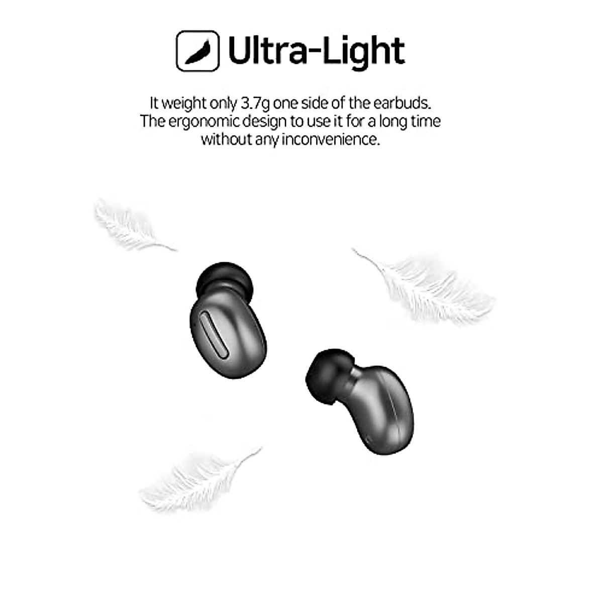 Summonerbuds Minibong Black Metal Bluetooth 5.0 True Wireless Earbuds IPX5 Waterproof, in-Ear Earphones with Microphone, Power Bank Combined Used Charger Case, Spare Charger