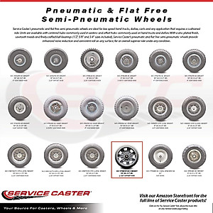 10" x 2" Flat Free Hand Truck Appliance Dolly Wheel Only with a 2.125" Offset Hub and Ball Bearings - Dolly Wheels Replacement - 600 lbs. Capacity per Wheel - Service Caster Brand
