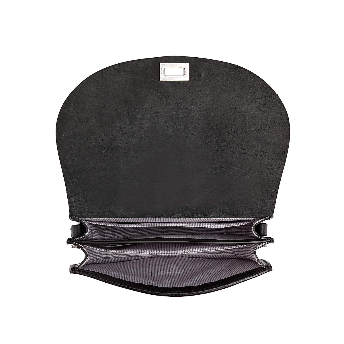 OLD TREND Genuine Leather Bay Clam Crossbody Bag (Black)