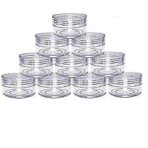 JOYWEE 10gram/10ml Round Clear Empty Container Jars with Clear Screw Lids Bulk for Lip Balms, Makeup Samples - BPA Free (40 Pack, Clear)