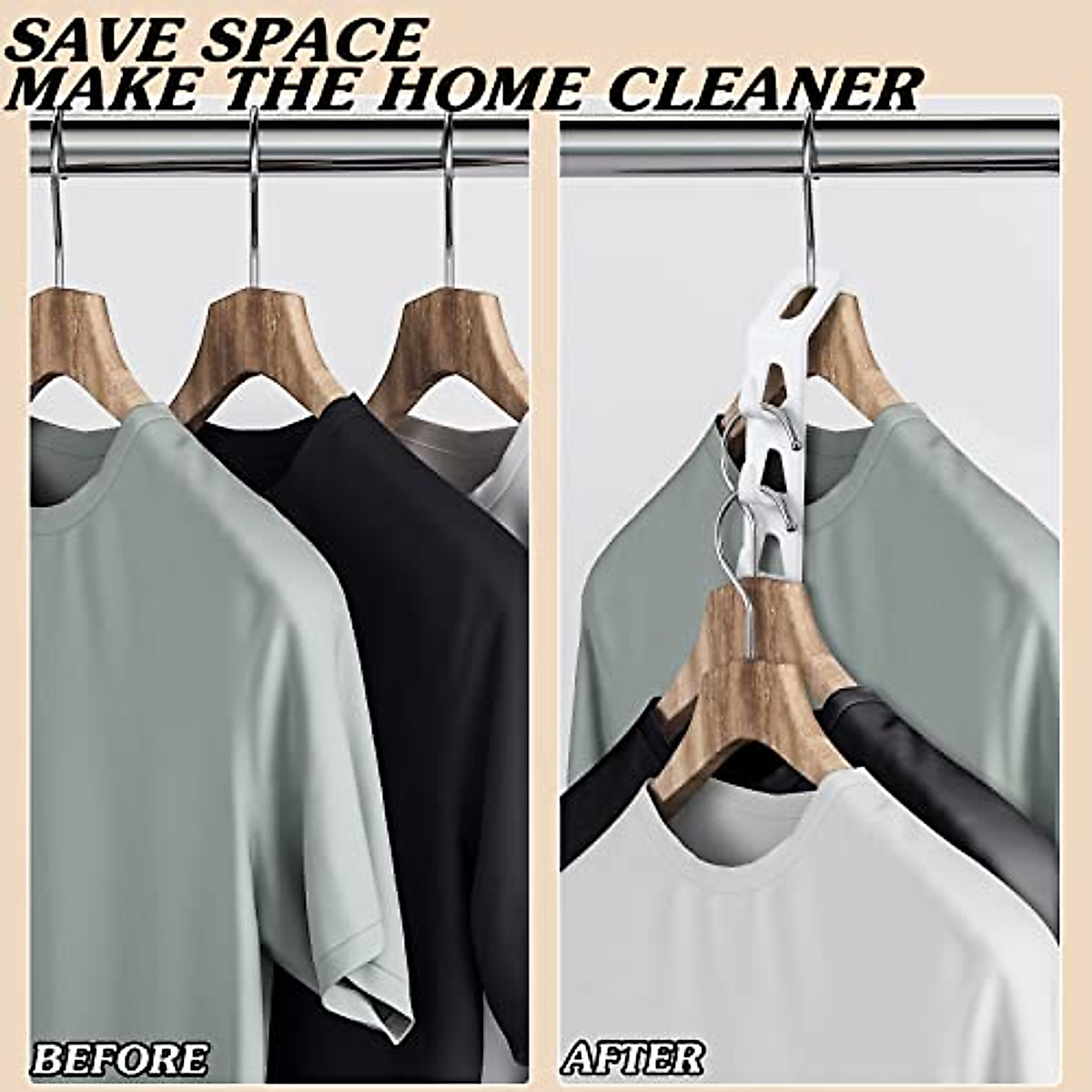 50 Pcs Clothes Hanger Connector Hooks Cascading Clothes Hanger Hooks Plastic Space Saving Hanger Extender Multi-Layer Cabinet Clothes Connection for Dorm Room Closet Storage Organizer Rack Pants