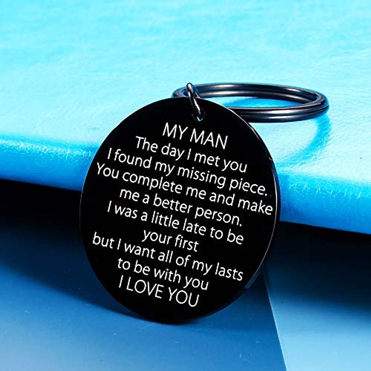 Boyfriend Christmas Anniversary Valentine's Day Birthday Gifts to My Man Keychain for Husband Boyfriend Groom Fiance Hubby from Wife Girlfriend Bride Fiancee Wifey Engagement Wedding Dating Gifts