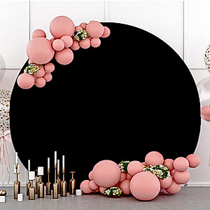 Leowefowa Pure Black Round Backdrop Cover 7.5ft Polyester Black Photo Backdrop Black Backdrops for Photography Circle Arch Backdrop Stand Cover Birthday Wedding Baby Shower Bridal Shower Photo Props