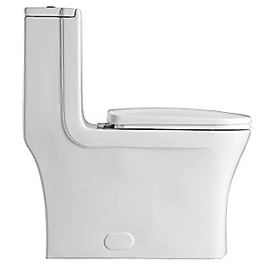 Fine Fixtures Dual-Flush Elongated One-Piece Toilet with High Efficiency Flush