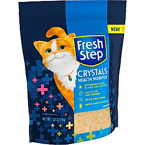 Fresh Step Crystals Health Monitoring Cat Litter, Color-Changing Litter Helps Detect Irregularities in Cat Urine, Controls Odor for 30 Days, 14 lbs. (2 x 7 lb. Bag)