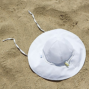 i play. Baby Brim Sun Protection Hat, White, 0-6 Months