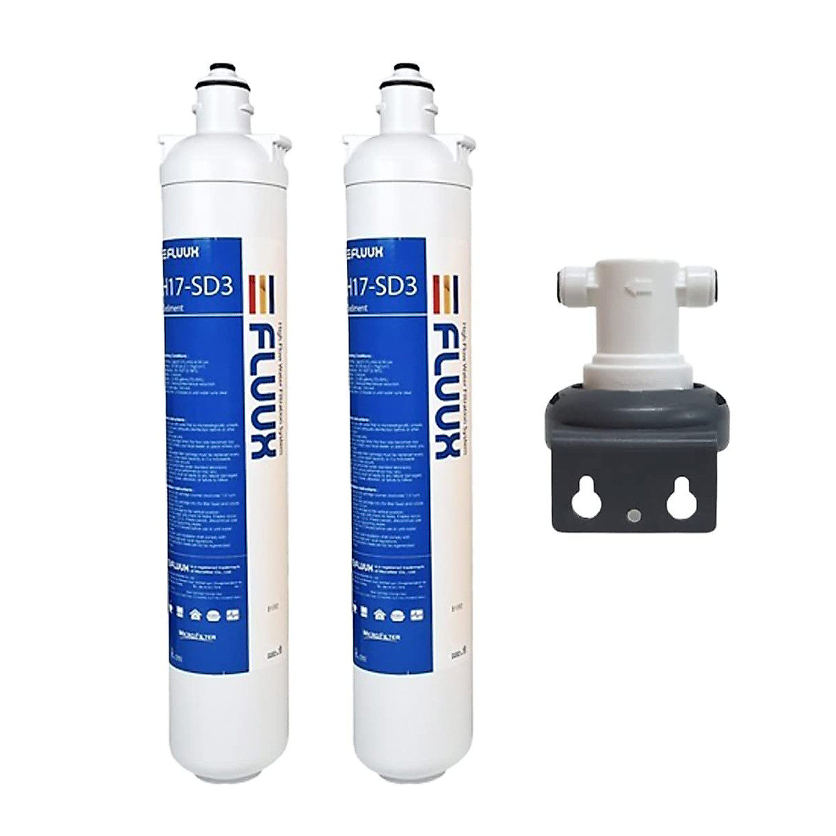 Microfilter MICROFILTER FLUUX H17-SD3,Sediment,Under Sink Water Filter 21K Gallons ,Includes Head,2Pack