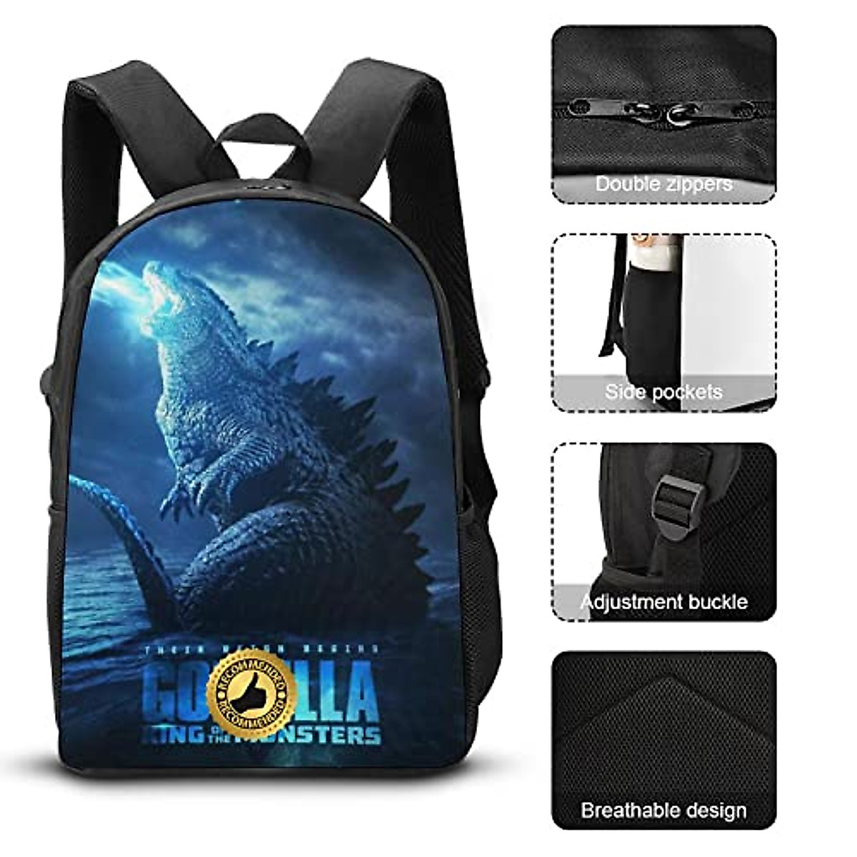 Pecxarnt Backpack Lunch Bag Set with Pencil Case Lightweight Laptop Backpacks Bookbag Cartoon Shoulder Bag Casual Daypack