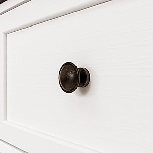 ECACAD Vintage Storage Dresser with 12 Drawers & Brown Top, 61" L Wood Double Dresser Chest of Drawers with Metal Handles for Bedroom, Living Room, White