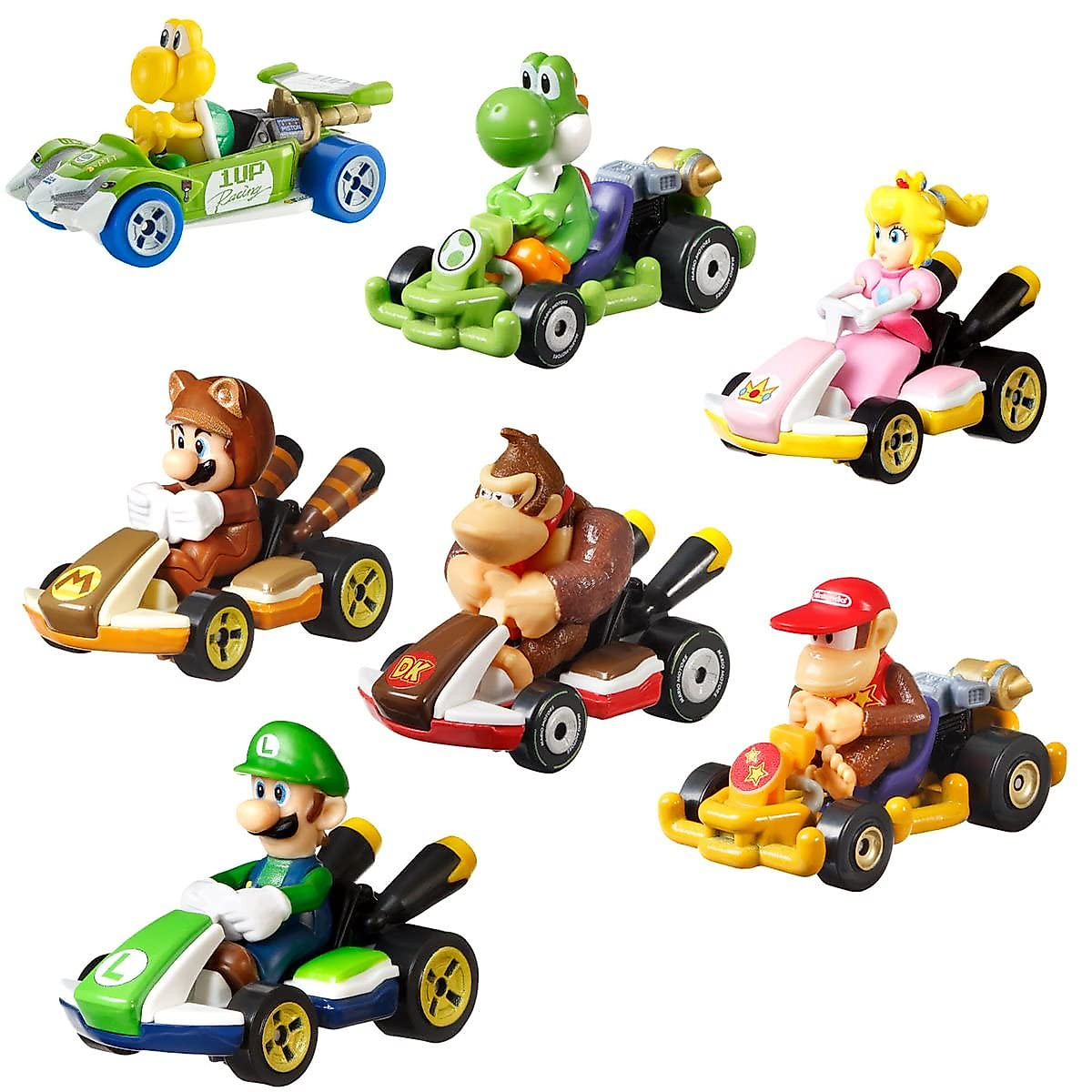 Hot Wheels Mario Kart 7 Car Set Bundle, Die Cast, 1:64 Scale