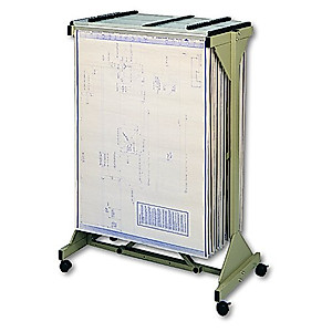Safco Products Mobile Plan Center (5060) Steel Floor Mount Document Sorter Reducing Clutter & Easily Transportable 18 Clamps Fits 24" - 42" Hanging Clamps Holds Docs, Plans, Artwork, Drawings