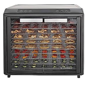 Excalibur Electric Food Dehydrator Select Series 10-Tray with Adjustable Temperature Control Includes Chrome Plated Drying Trays Stainless Steel Construction and Glass French Doors, 800-Watts, Black
