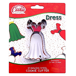 Sweet Cookie Crumbs Dress Cookie Cutter- Stainless Steel