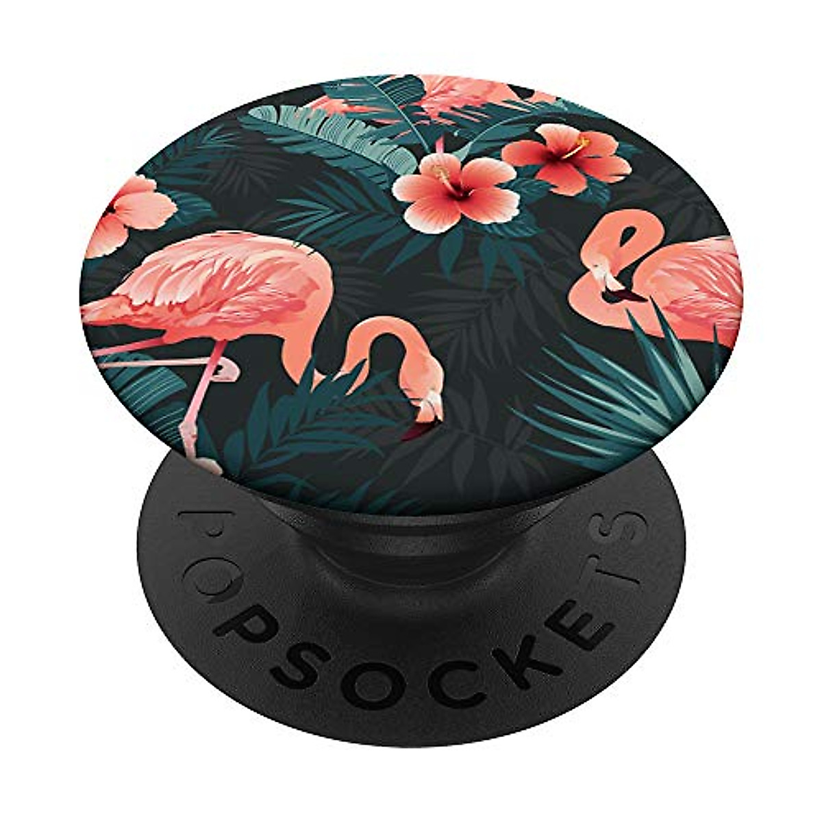 Tropical Flamingo Hibiscus Flowers PopSockets PopGrip: Swappable Grip for Phones & Tablets
