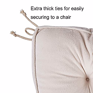 Big Hippo Rocking Chair Cushions Set, Rocking Chair Pads with Ties Soft Thicken Seat Pads Cushion Pillow for Indoor, Office, Home, Rocking Chairs (Beige)