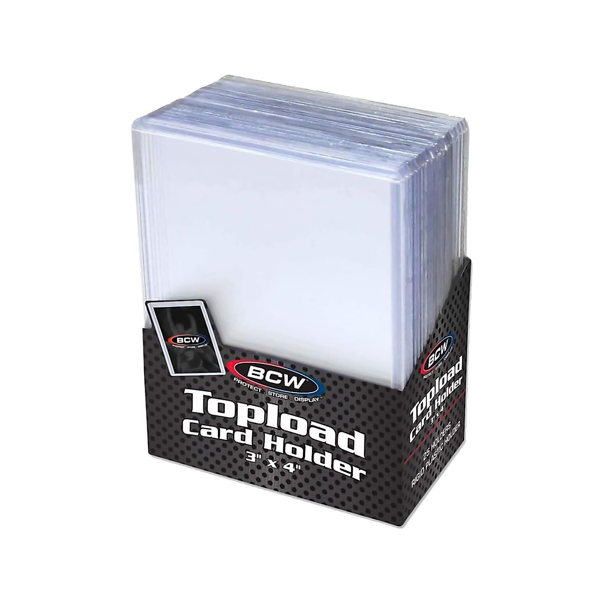 BCW 3x4 Topload Card Holder - Standard - 25ct | Rigid PVC Trading Card Protection for Baseball Cards, Football Cards, and Trading Cards Like Pokémon and MTG | Holds Cards Up to 20pts
