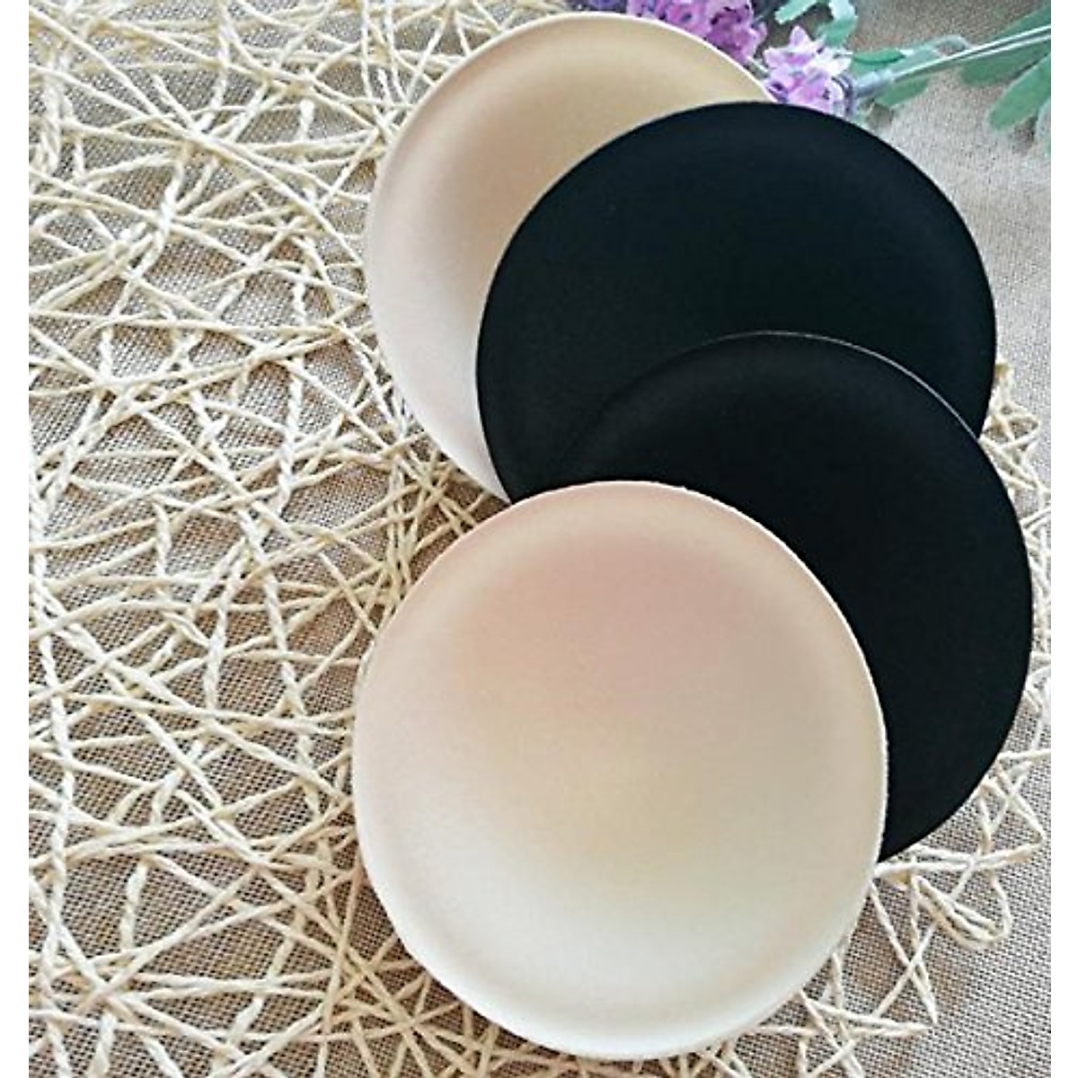 2 Pairs Removable Round Shape Sponge Bra pad Breathable Bra Push Up Bra Breast Insert Pads Breast Enhancers Shaper (White)