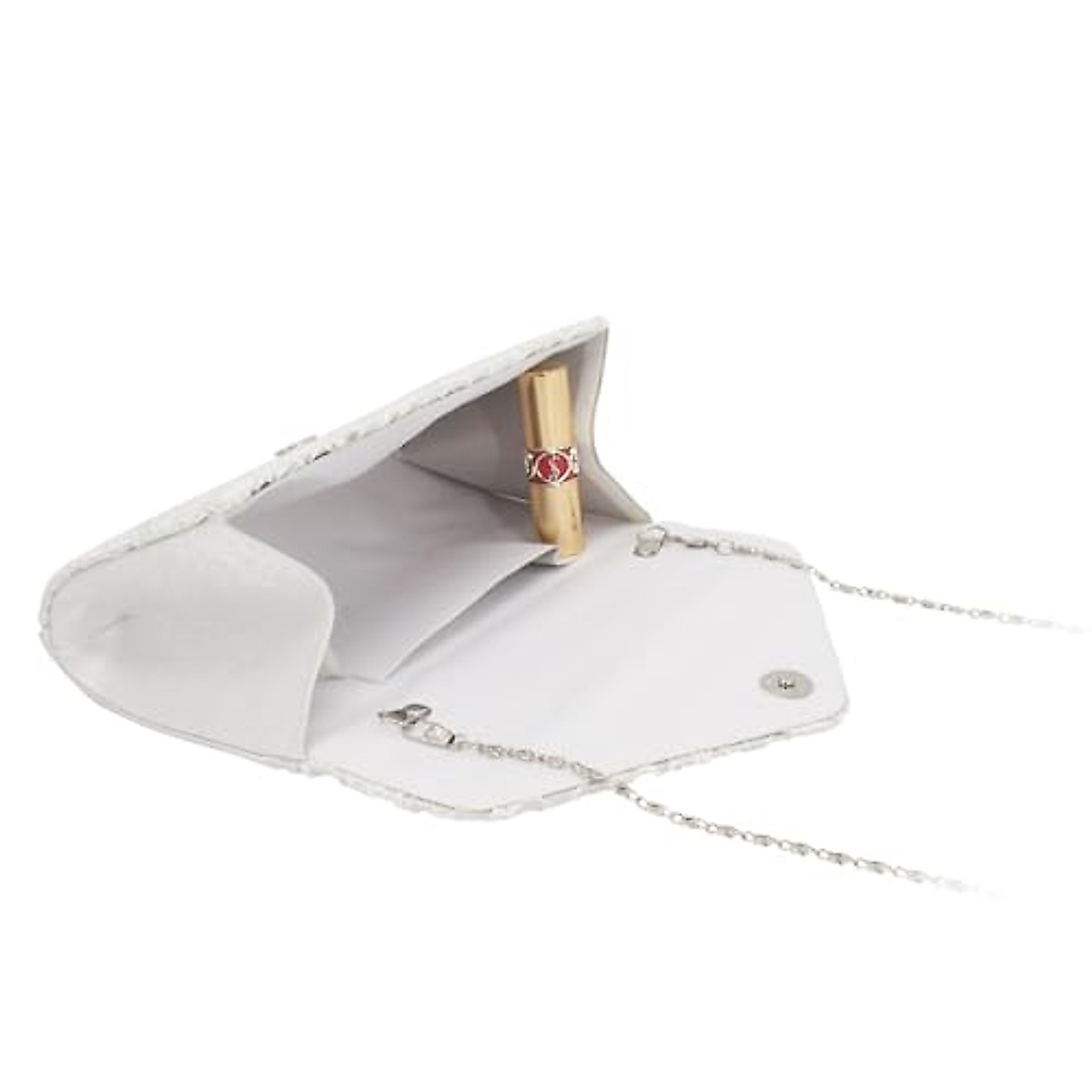 Clutch Purse Handbag Evening Bag Lace Messenger Bag Wedding Party Bag (White)