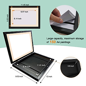 RIOFLY Kids Art Frames,9.5x13 Front Opening Artwork Frames Changeable Picture Display for DIN, Holds 50 Pcs, for 3D Picture,A4 Art-Work,Crafts,Children Drawing,Hanging Art,Portfolio Storage-Black