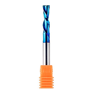 BITITZ 2Pcs Carbide Downcut Spiral CNC Router Bit 1/4" Cutting Diameter 1" Cutting Length for Dado Mortise Woodwork Tools