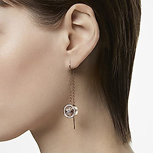 Swarovski Hollow Drop Earrings, Long, White, Rose-gold tone Finish