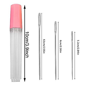 NX Garden 12pcs Transparent Plastic Embroidery Felting Sewing Needles Container Pin Needle Storage Tubes Bottle Holder Storage Case, 3pcs x 4Colors