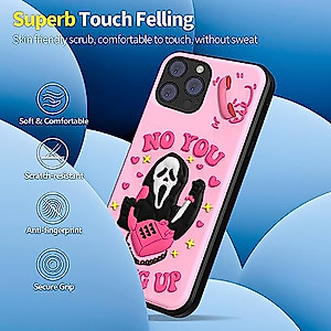 TOLUOHU Compatible with iPhone 13 Pro Max Phone Case Cute Cartoon Skull Skeleton Design for Women Girls Teens, 3D Cases Soft Silicone Fashion Cool Protective Case for iPhone 13 Pro Max 6.7" - Pink