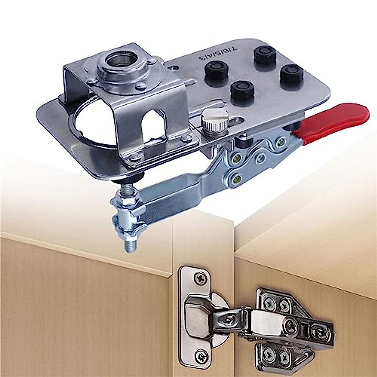 Concealed Hinge Jig with Clamp Drilling Guide Hole Locator Kits Hinge Punching Tool for Cabinet Door Hinges Inset Concealed Hinge Jig Kits