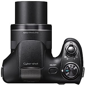 Sony Cyber-Shot DSC-H300 Digital Camera (Black) (DSCH300/B) + 64GB Memory Card + Card Reader + Corel Photo Software + Case + Flex Tripod + 4xAA Batteries + Memory Wallet + Cleaning Kit (Renewed)