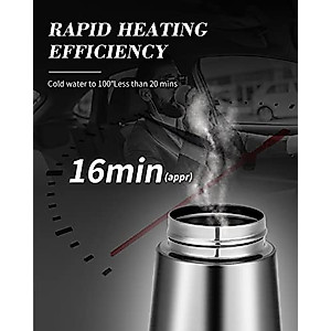 Spardar 12V Car Kettle Water Heating Cup for Car Stainless Steel Fast Water Boiler & Heater with LED Indicator Light for Water, Tea, Coffee and Milk (Black 12V)