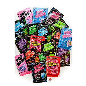Pop Rocks Candy Ultimate 9 Flavor Assortment Bulk - Strawberry, Cherry, Tropical Punch, Watermelon, Blue Raspberry, Bubble Gum, Cotton Candy, Grape, Green Apple 18 Packs Total With Licensed Sticker