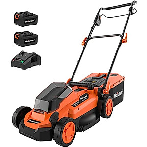 Lawn Mowers Maxlander Electric Lawn Mower Cordless (2-in-1),13 Inch 20V Battery Powered Lawn Mower with Brushless Motor, 5-Position Height Adjustment, 2pcs 4.0Ah Batteries and Charger Included