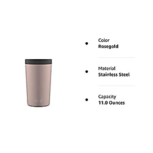 Ello Jones Stainless Steel Travel Coffee Mug - Travel Tea Mug, 11oz, Rosegold