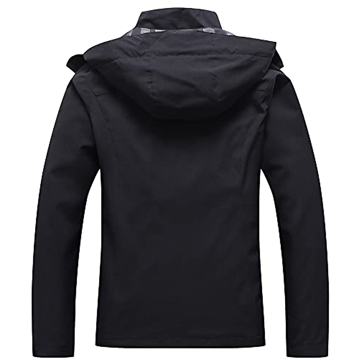 OTU Women's Waterproof Rain Jacket Lightweight Hooded Raincoat for Hiking Travel Outdoor Black S