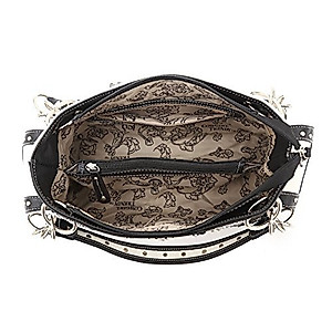 ZZ Fab Embroidered Concealed Carry Rhinestone Studded Skull Purse in 6 colors (Purple)