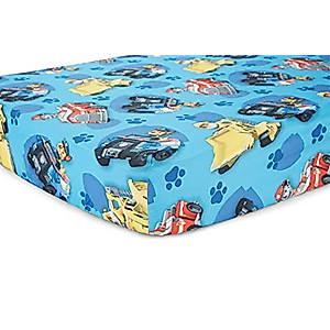 Paw Patrol Calling All Pups 4 Piece Toddler Bedding Set - Includes Quilted Comforter, Fitted Sheet, Top Sheet, and Pillow Case for Boys Bed, Blue