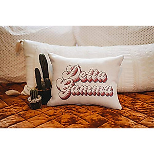 Sorority Shop Delta Gamma Pillow – Retro Design, 12" x 16" Lumbar Pillow Sorority