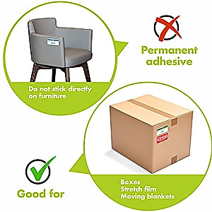 500 pcs 20 Designs Pre-Printed Color-Coded Home Moving Packing Box Labels with Writable Notes Areas, Each Measures 2” x 3”