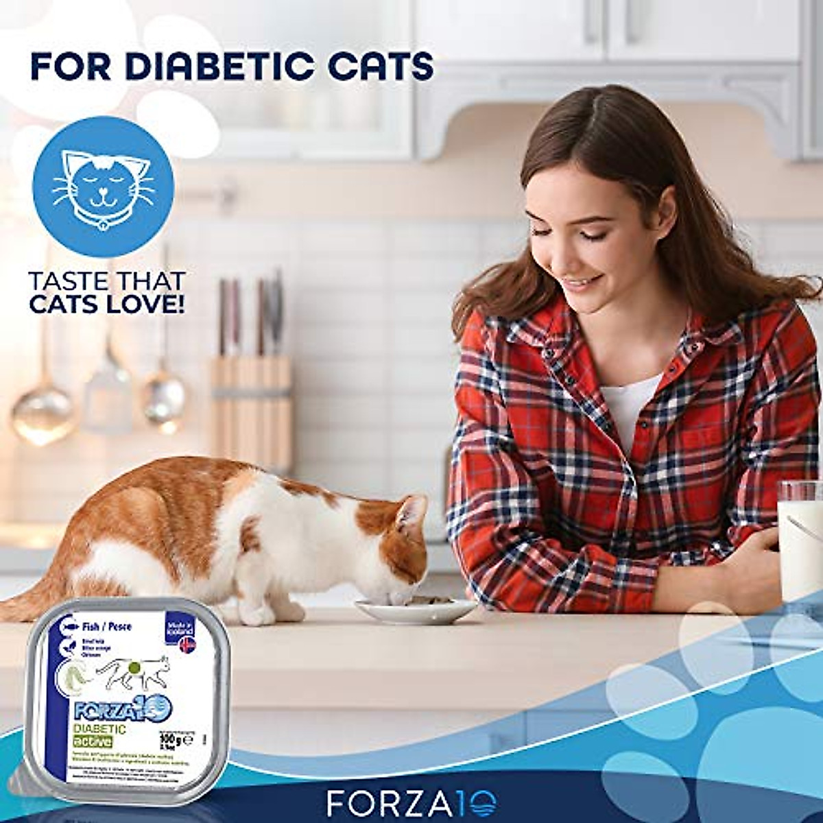 Forza10 Wet Diabetic Cat Food for Diabetic Support and Control, Fish Flavor Canned Cat Food Wet, for Adult Cats with Diabetes, 3.5 Ounce Cans, 32 Pack Case