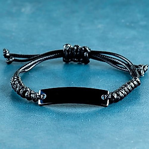 GIFTVILLE & SURPRISE Black Stainless Steel Handmade Bracelets Adjustable Cord Inspirational, Clinical Laboratory Technician Don't Do Stupid