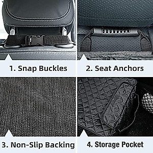 PETICON Waterproof Front Seat Car Cover 2 Pack, Full Protection Dog Car Seat Cover with Side Flaps, Nonslip Scratchproof Front Seat Cover Fits for Cars, Trucks, SUVs, Jeep