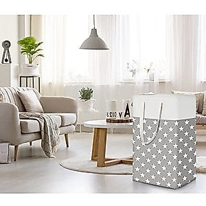 Lifesela 2-Pack Large Laundry Basket, 80L Collapsible Laundry Hamper with Extended Handles, Waterpoof Clothes Hampers for Laundry, Freestanding Tall Laundry Bin for Bedroom, Bathroom, Dorm, Grey