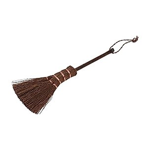 SEWOART 1pc Brown Silk Broom Toy Broom Hamster Mini Broom Household Brooms Mini Tea Cups Natural Palm Broom Home Cleaning Tools Brush Grubber Teapot Cleaning Brush Duster Adorable Broom