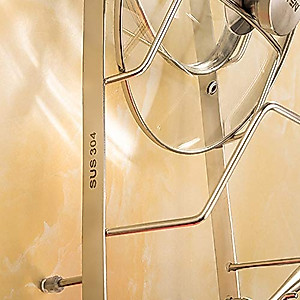 XJJZS 3 Layer Silver Anti-fall Stainless Steel Drying Pan Pot Rack Cover Lid Rest Stand Spoon Holder Kitchen Tool